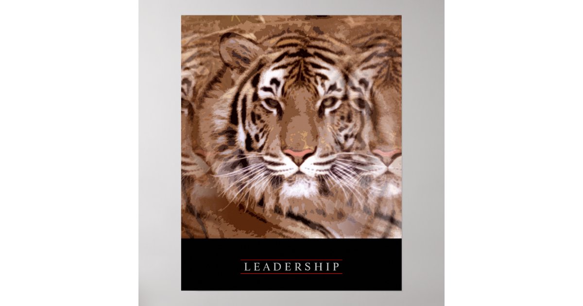 Stylish Motivational Leadership Tiger Poster | Zazzle