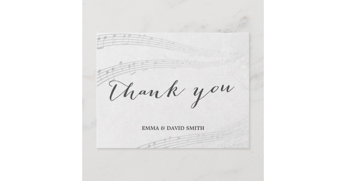 Stylish Music Notes Thank You | Zazzle
