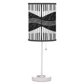 Stylish Music Notes Treble Clef and Piano Keys Table Lamp | Zazzle