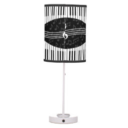 Stylish Music Notes Treble Clef and Piano Keys Table Lamp | Zazzle