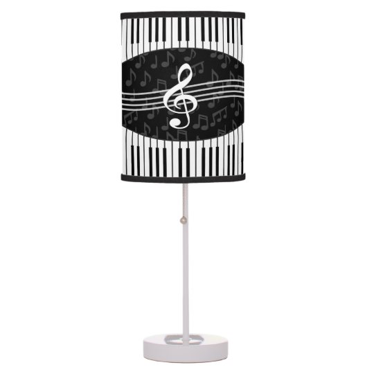 Stylish Music Notes Treble Clef and Piano Keys Table Lamp | Zazzle.com