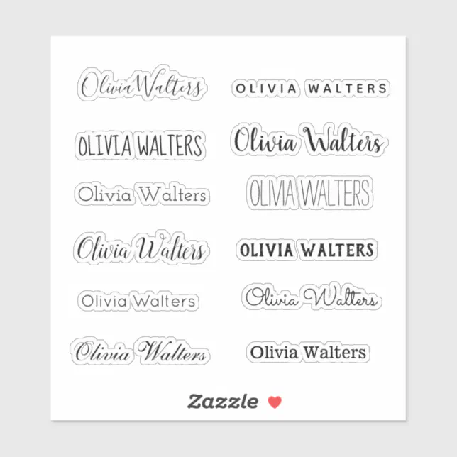 Stylish Name Sticker | Zazzle