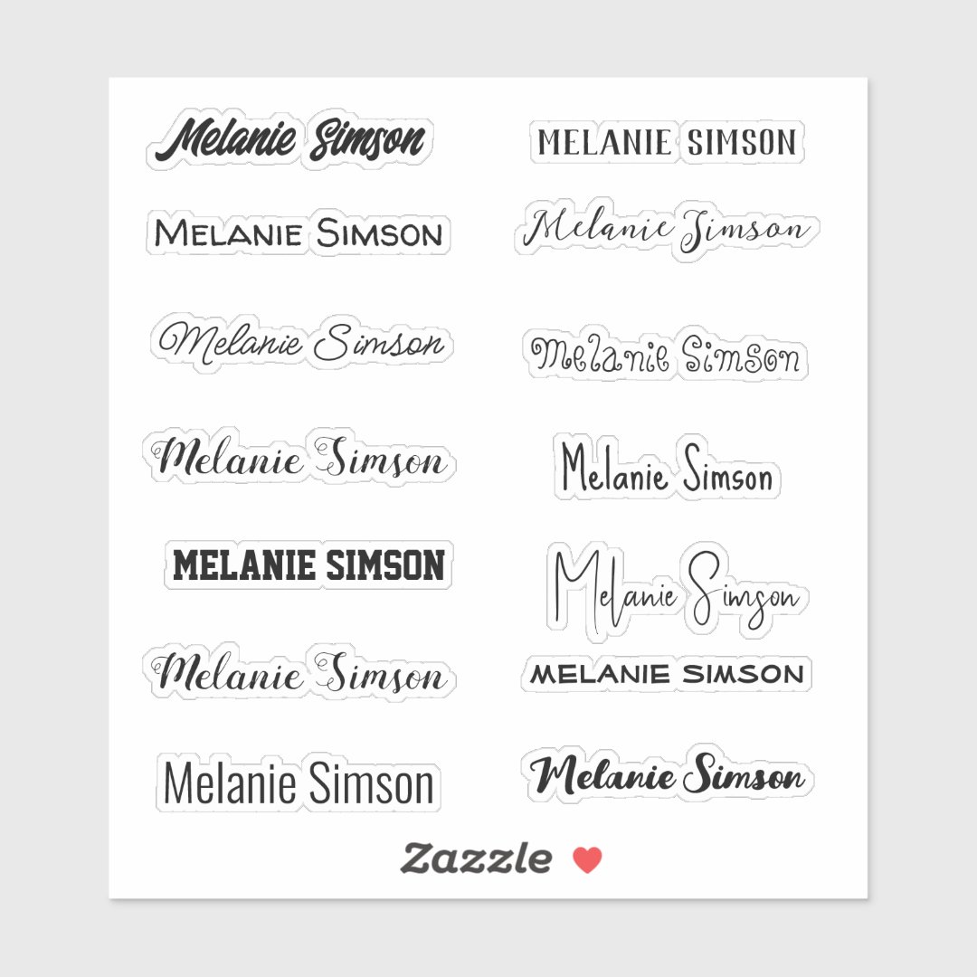 Stylish Name Sticker | Zazzle
