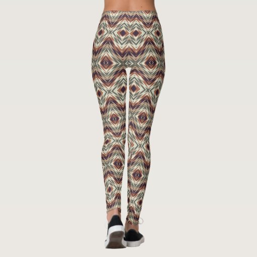 Stylish Native American Indian Mosaic Art Pattern Leggings | Zazzle
