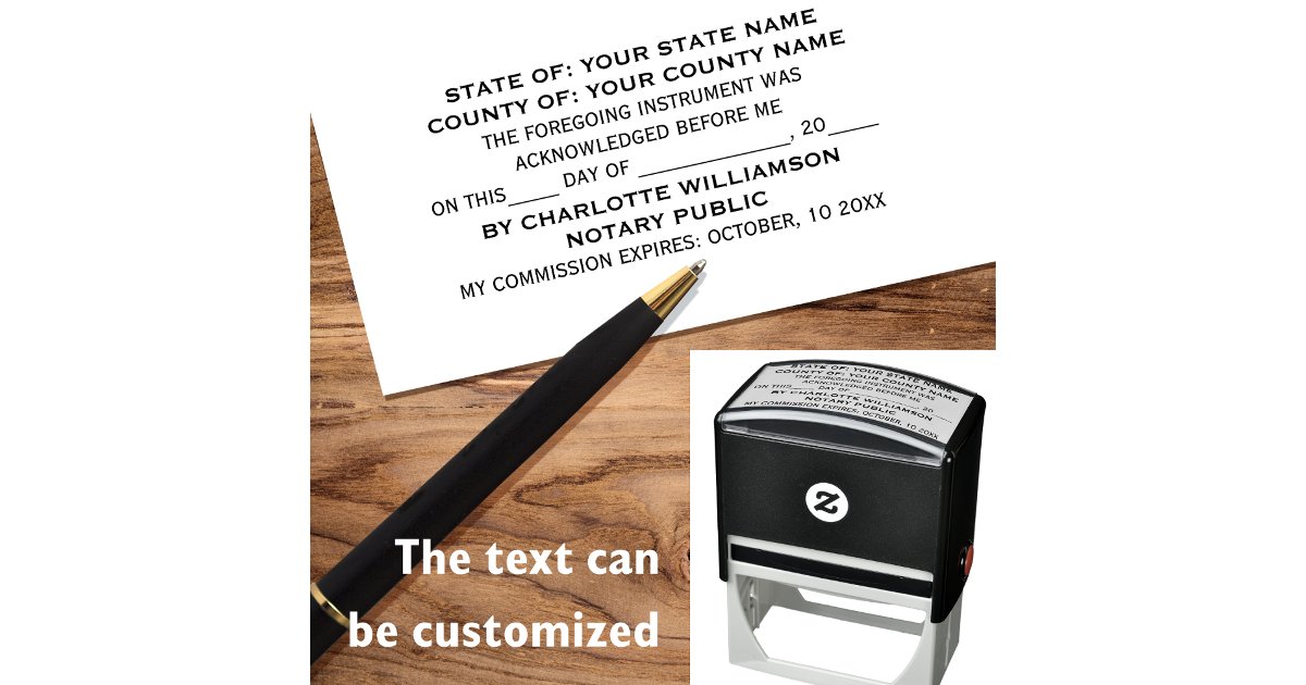 Stylish Notary Acknowledgment Self-inking Stamp | Zazzle