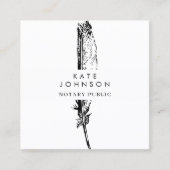 Stylish Notary Signing Agent Feather Quill Logo Square Business Card ...