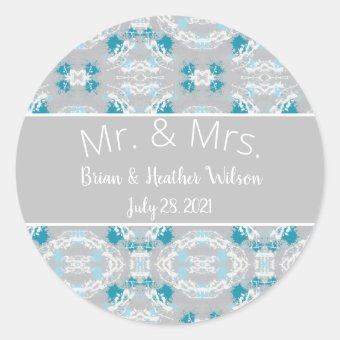 Stylish Paint Splash Couples Classic Round Sticker | Zazzle