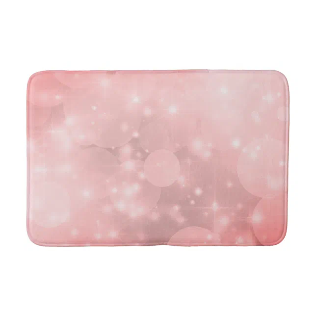 Stylish Pale Pink Blush Sparkle Bath Mat | Zazzle
