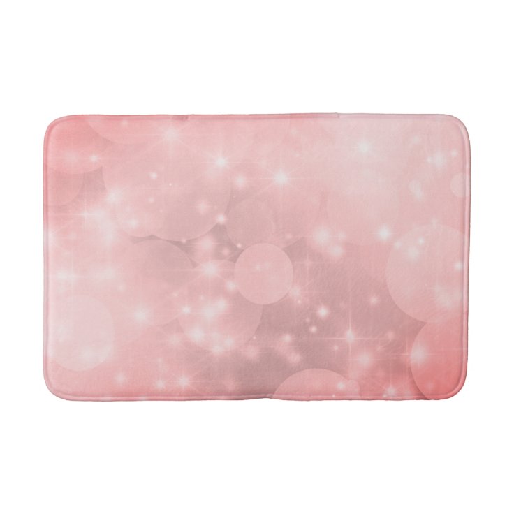 Stylish Pale Pink Blush Sparkle Bath Mat | Zazzle
