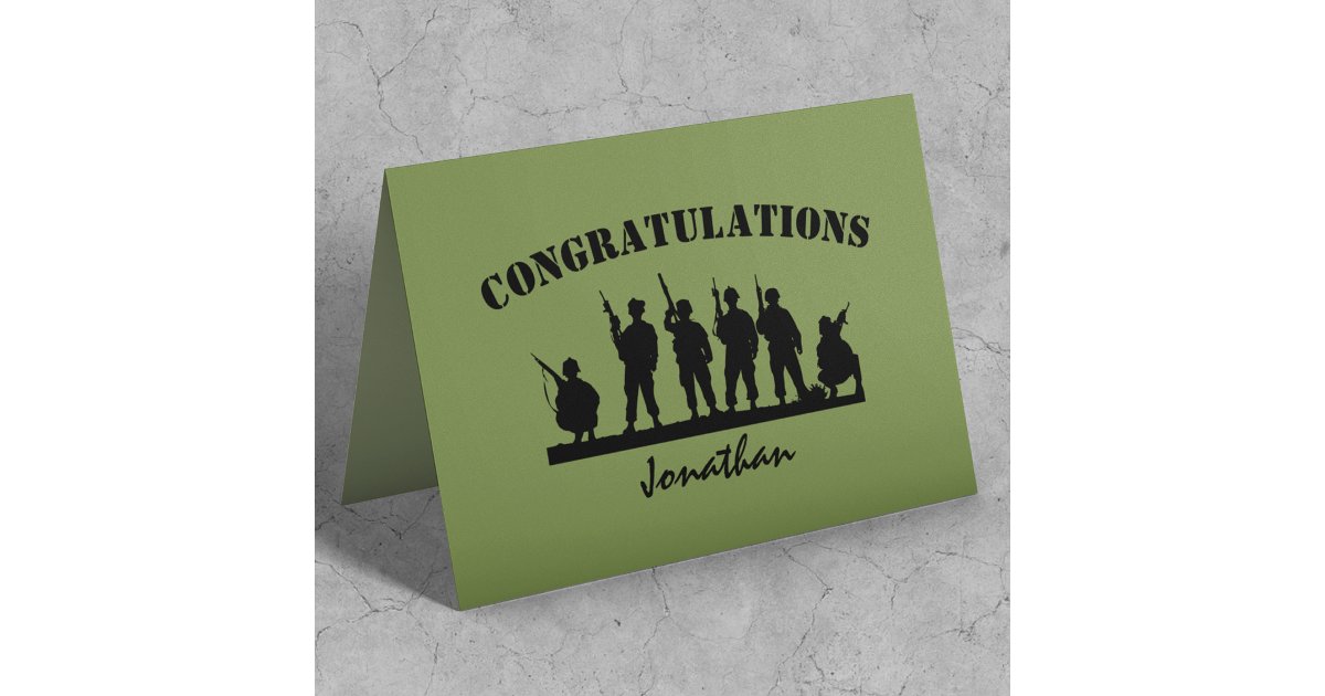 Stylish Personalized Army Passing Out Card | Zazzle