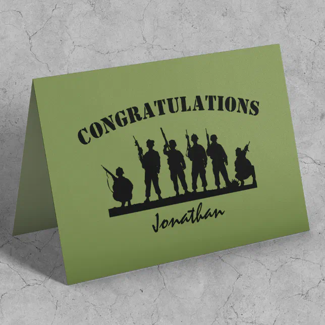Stylish Personalized Army Passing Out Card | Zazzle