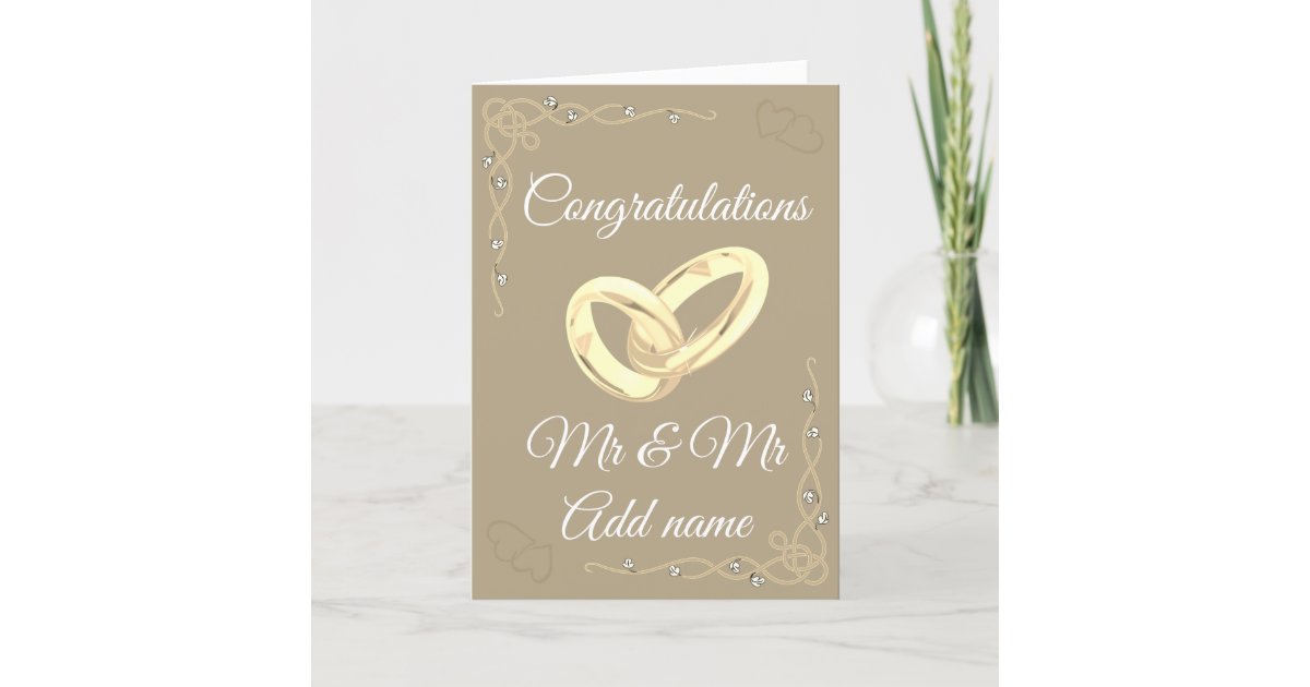 Stylish personalized congratulations mr & mr card | Zazzle