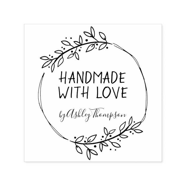 Stylish Personalized Handmade By Self-inking Stamp | Zazzle