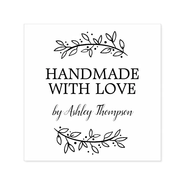 Stylish Personalized Handmade By Self-inking Stamp | Zazzle