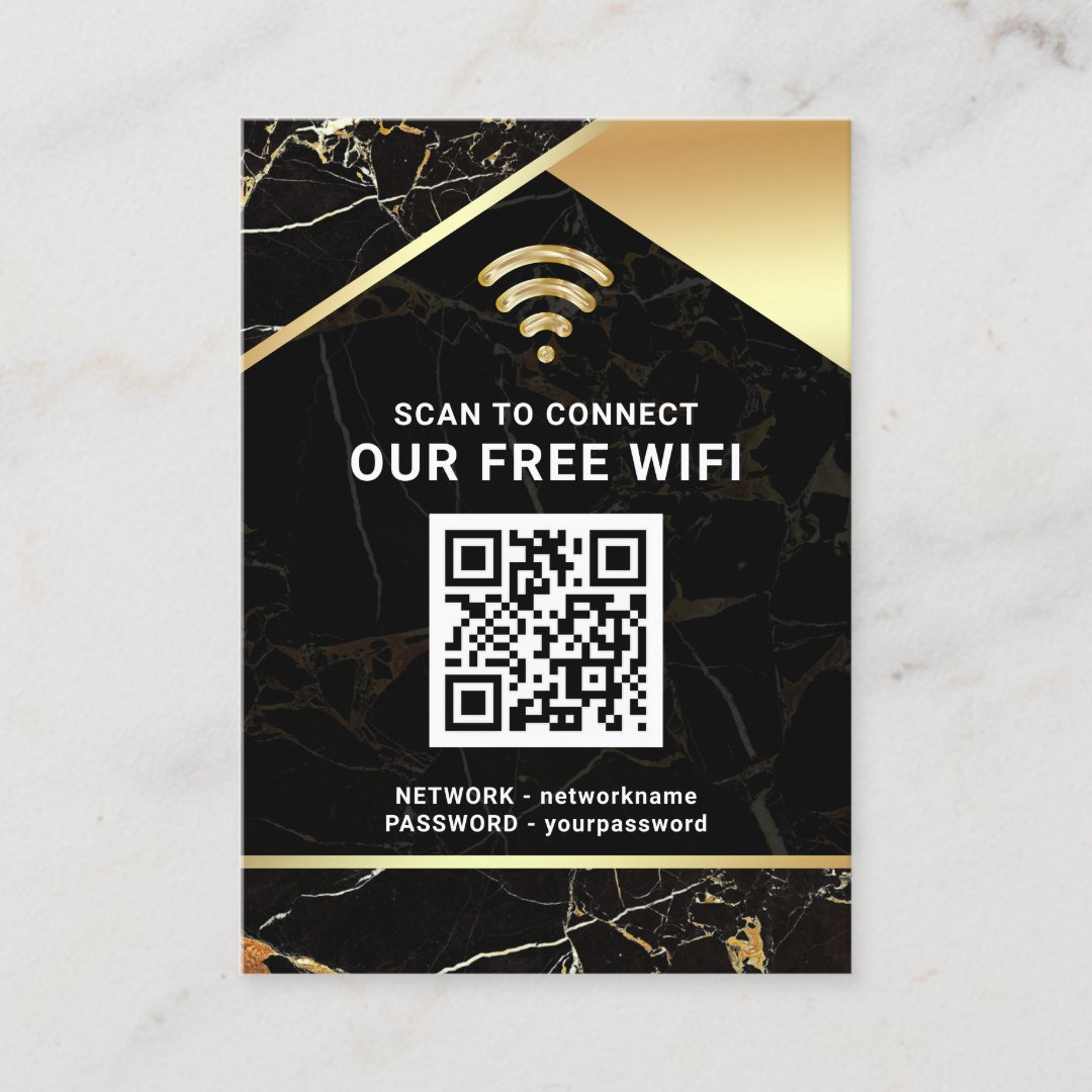 Stylish Personalized QR Code Wifi Network Password Business Card | Zazzle