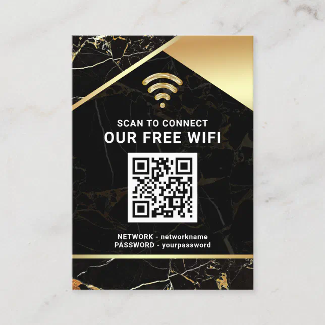 Stylish Personalized QR Code Wifi Network Password Business Card | Zazzle