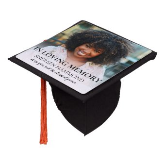 Stylish Photo Memorial Graduation Cap Topper | Zazzle