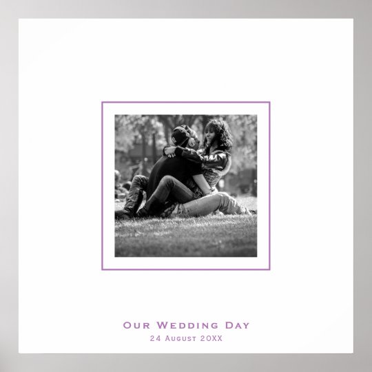 Stylish Photo Wedding Day Date Signature Poster | Zazzle.com