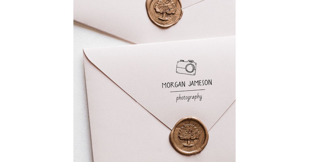Stylish Photography Monogram Rubber Stamp | Zazzle