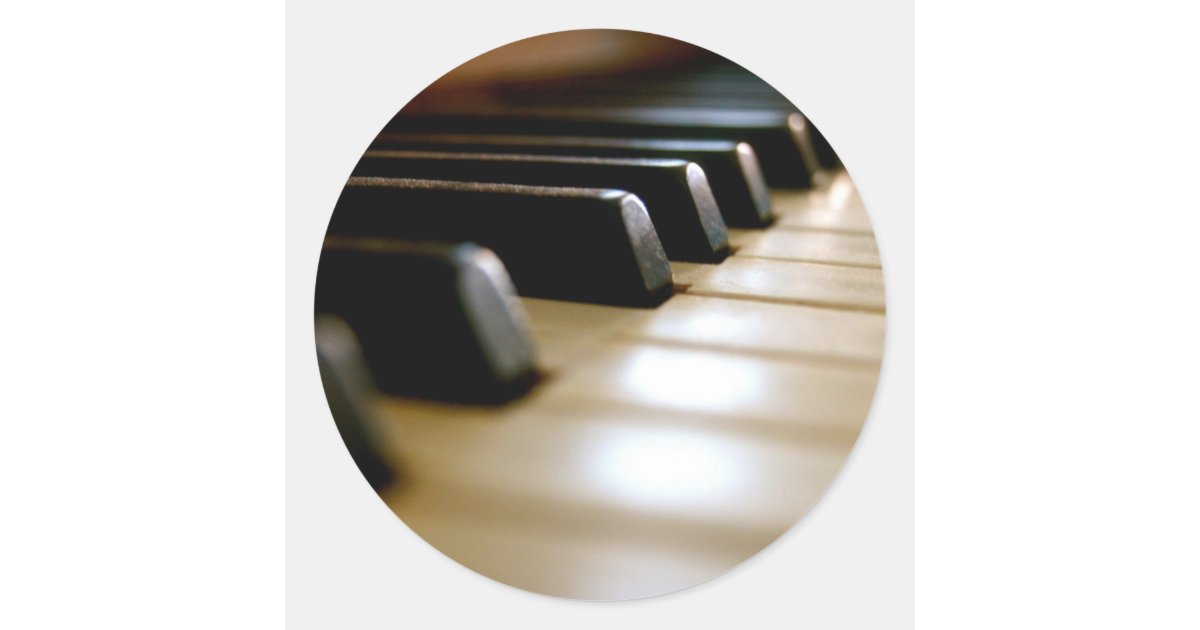 Stylish piano keyboard Music Classic Round Sticker | Zazzle