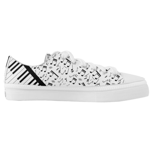 Stylish piano keys and music notes designer sneake Low-Top sneakers ...