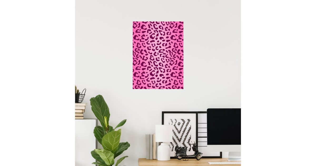 Stylish Pink Leopard Print Poster | Zazzle