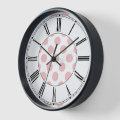 Stylish Pink Polka Dots Girly Clock | Zazzle