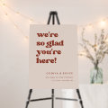 Stylish Pink So glad you're here Wedding welcome Foam Board | Zazzle