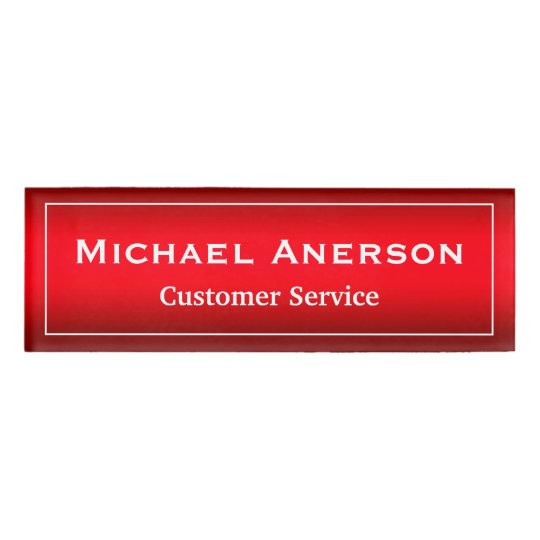 Stylish Plain Red Gradient Custom Name Title Name Tag | Zazzle.com