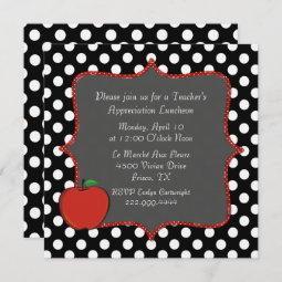Stylish Polka Dot Teacher's Luncheon Invitation | Zazzle