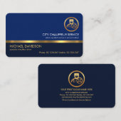 Stylish Professional Blue Layers Gold Line Driver Business Card | Zazzle