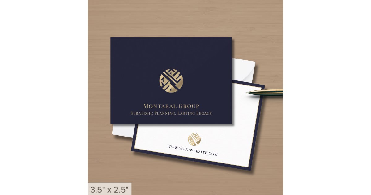 Stylish Professional Gold Logo Note Card | Zazzle