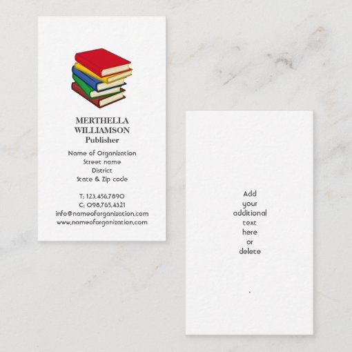 Stylish | PUBLISHER Books | Photo Logo Business Card | Zazzle