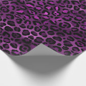 Stylish Purple & Black Foil Leopard Spots Safari Wrapping Paper | Zazzle