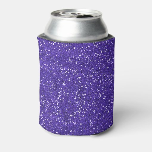 Stylish Purple Glitter Can Cooler | Zazzle