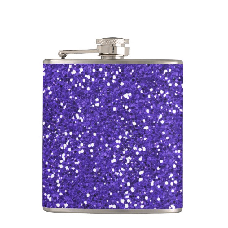 Stylish Purple Glitter Flask | Zazzle