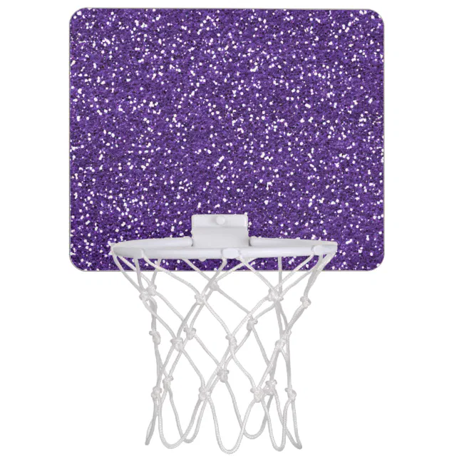 Stylish Purple Glitter Mini Basketball Hoop | Zazzle