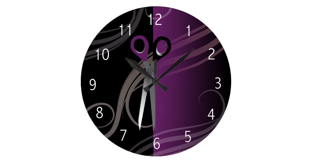 stylish purple hair salon clock | Zazzle.com