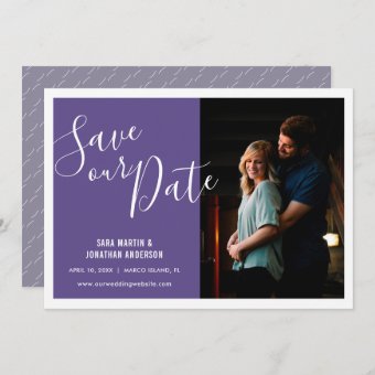 Stylish Purple | Photo Save the Date | Zazzle