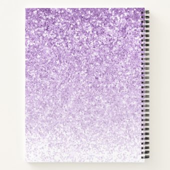 Stylish Purple Violet Glitter Sparkle Monogram Notebook | Zazzle