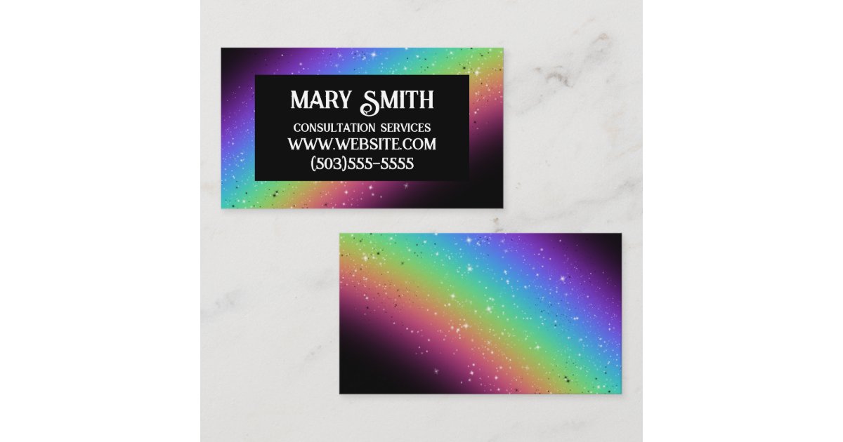Stylish Rainbow Business Card | Zazzle
