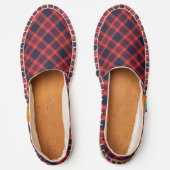 Stylish Red Blue Plaid Pattern Espadrilles | Zazzle
