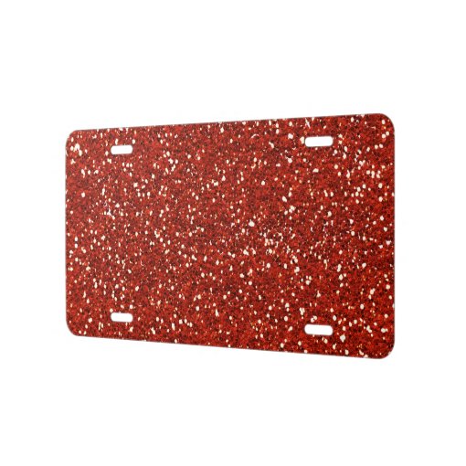 Stylish Red Glitter License Plate | Zazzle