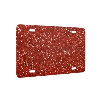 Stylish Red Glitter License Plate | Zazzle