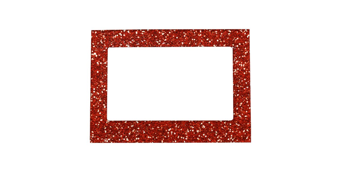 Stylish Red Glitter Magnetic Frame | Zazzle