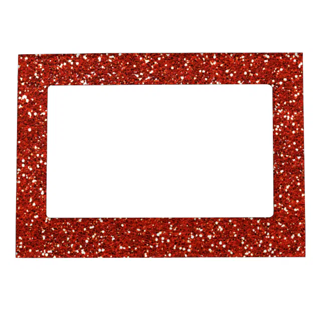 Stylish Red Glitter Magnetic Frame | Zazzle