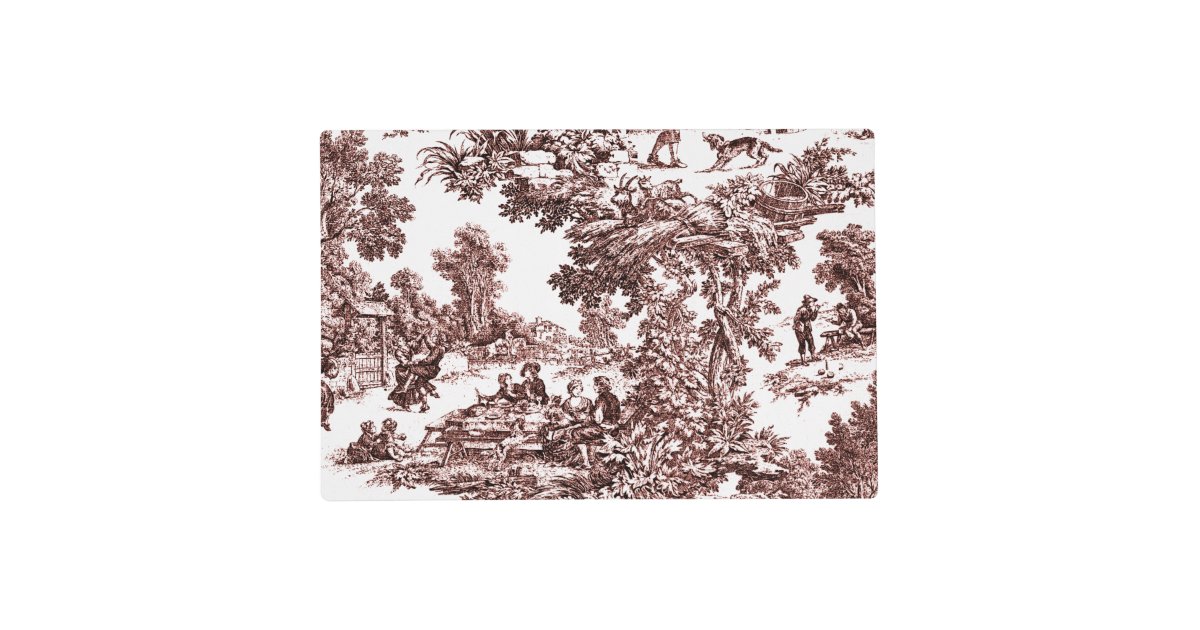 Stylish Red Toile Placemat | Zazzle