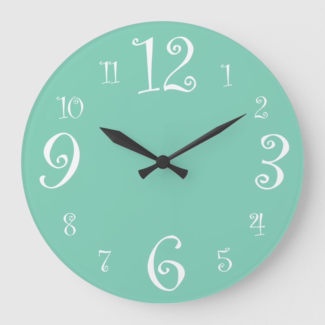 Stylish Retro 1950s Kitchen Large Clock | Zazzle
