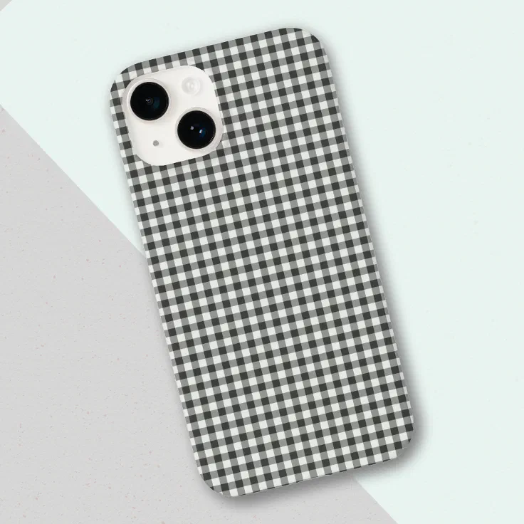 Stylish Retro Black White Gingham Plaid Pattern Case-Mate iPhone Case ...