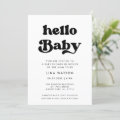 Stylish retro black & white Hello Baby Invitation | Zazzle